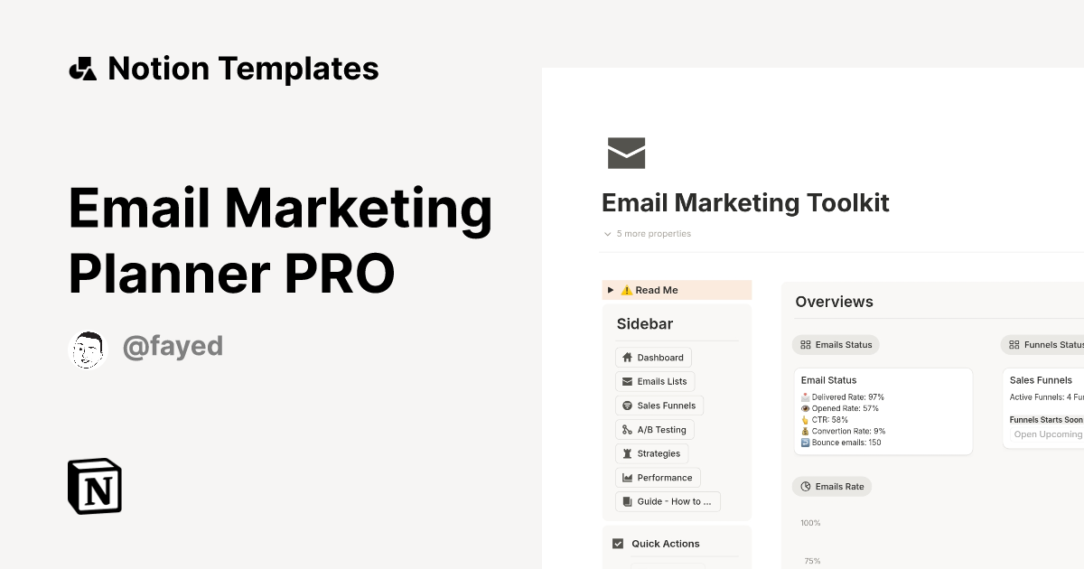 Email Marketing Planner PRO Template by Fayed | Notion Marketplace