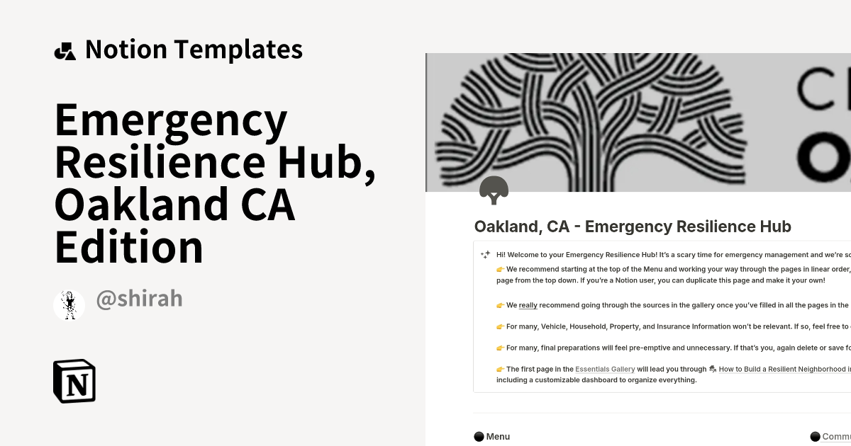 Emergency Resilience Hub, Oakland CA Edition Template by Shirah Wagner ...