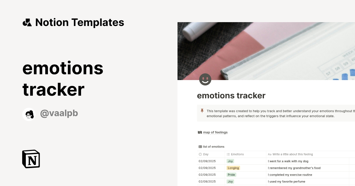 emotions tracker Template by Valquiria B. | Notion Marketplace