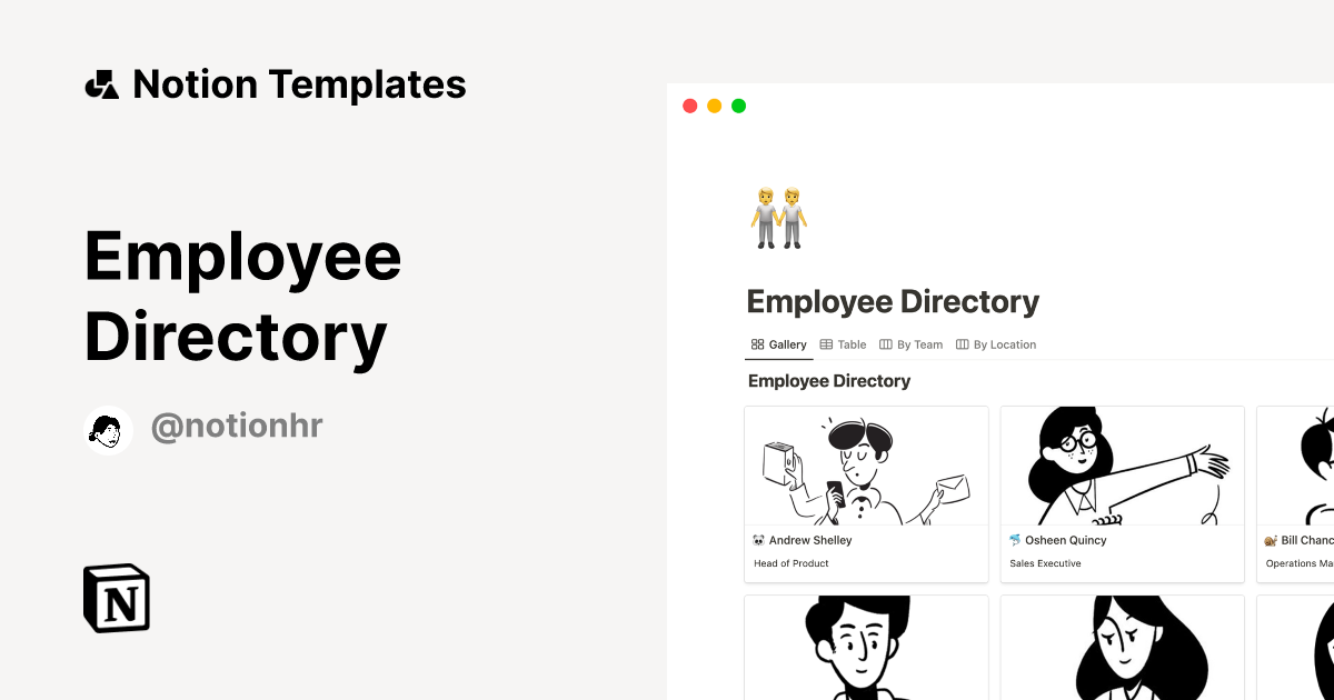 Employee Directory Template by NotionHR | Notion Marketplace