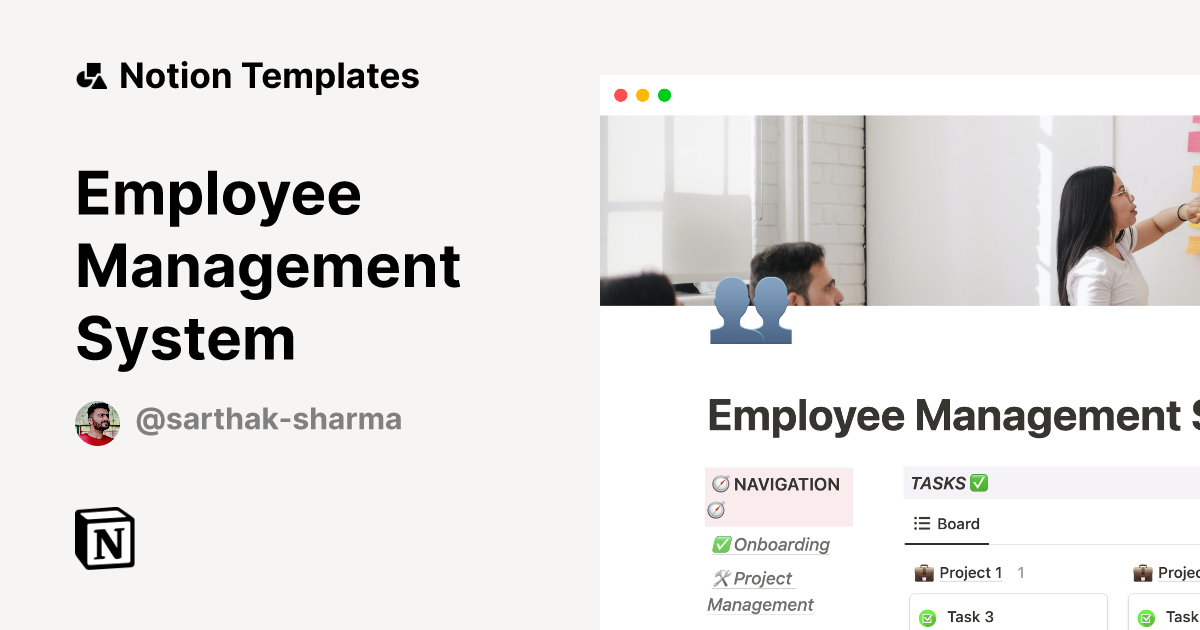Employee Management System Template | Notion Marketplace