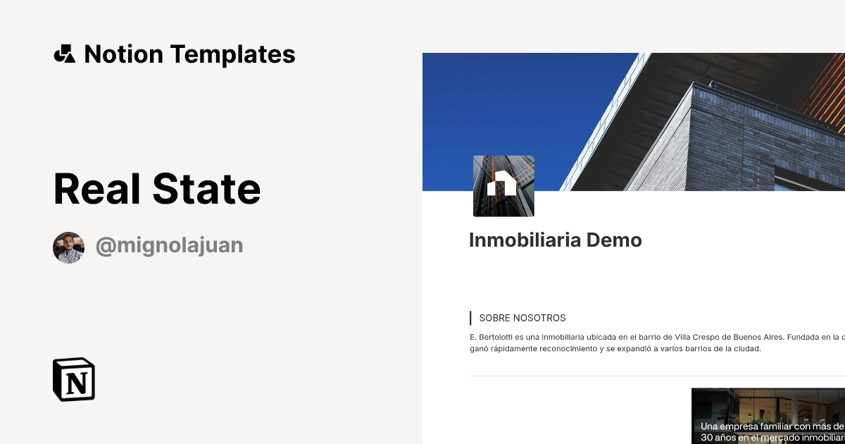 Real State Template | Notion Marketplace