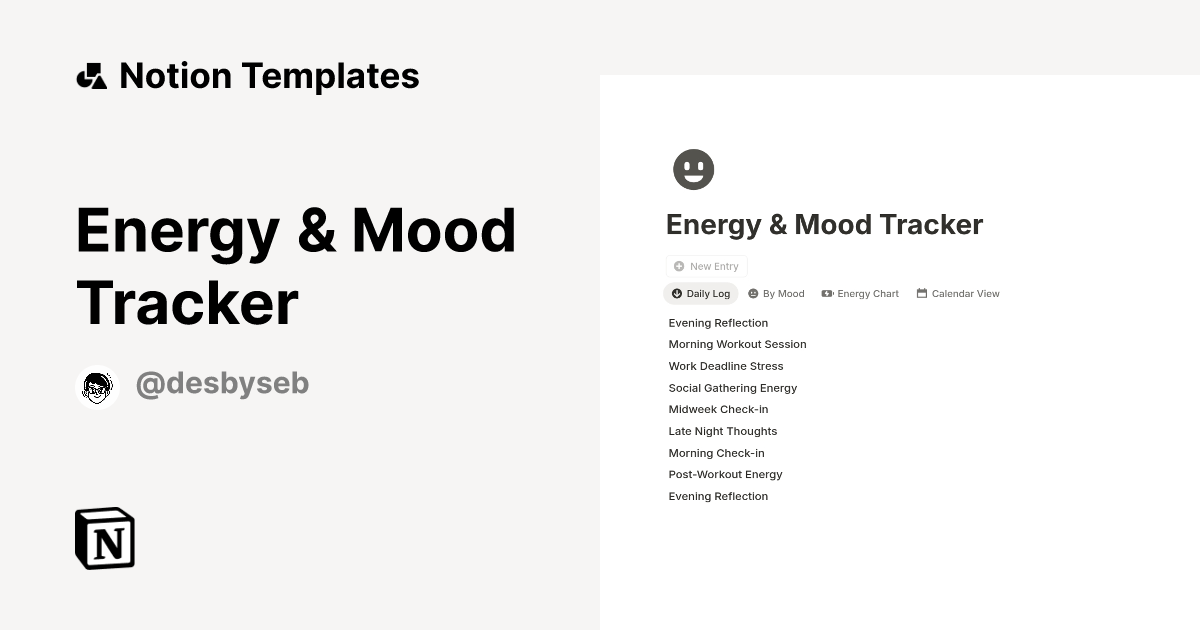 Energy & Mood Tracker Template | Notion Marketplace