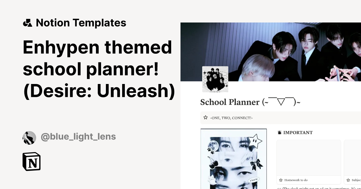 Enhypen themed school planner! (Desire: Unleash) Template by [青愛光 ...