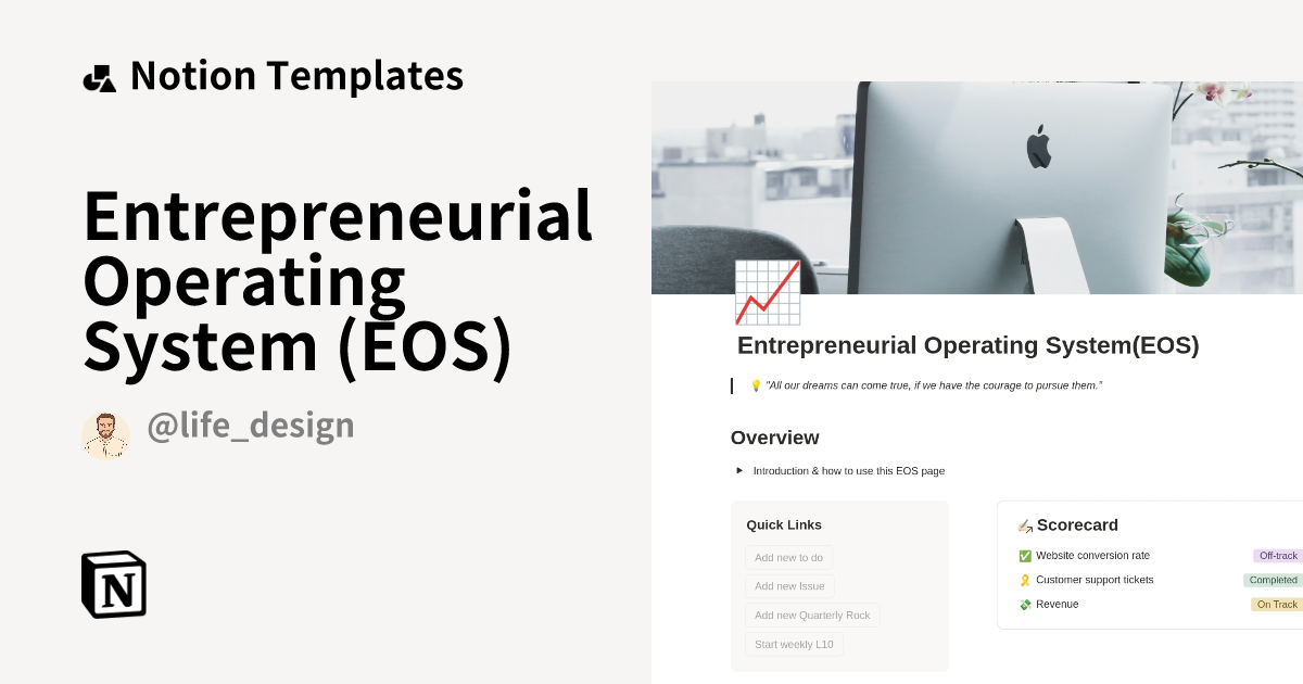 Entrepreneurial Operating System (EOS) Template | Notion Marketplace