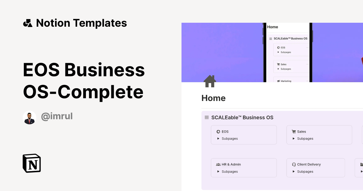 EOS Business OS-Complete Template | Notion Marketplace