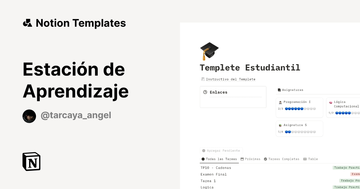 Estación de Aprendizaje Template by Nexux Lab | Notion Marketplace