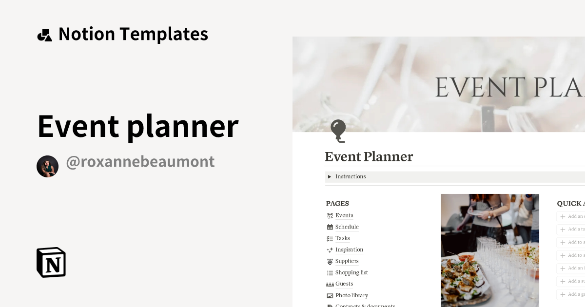 Event planner Template | Notion Marketplace