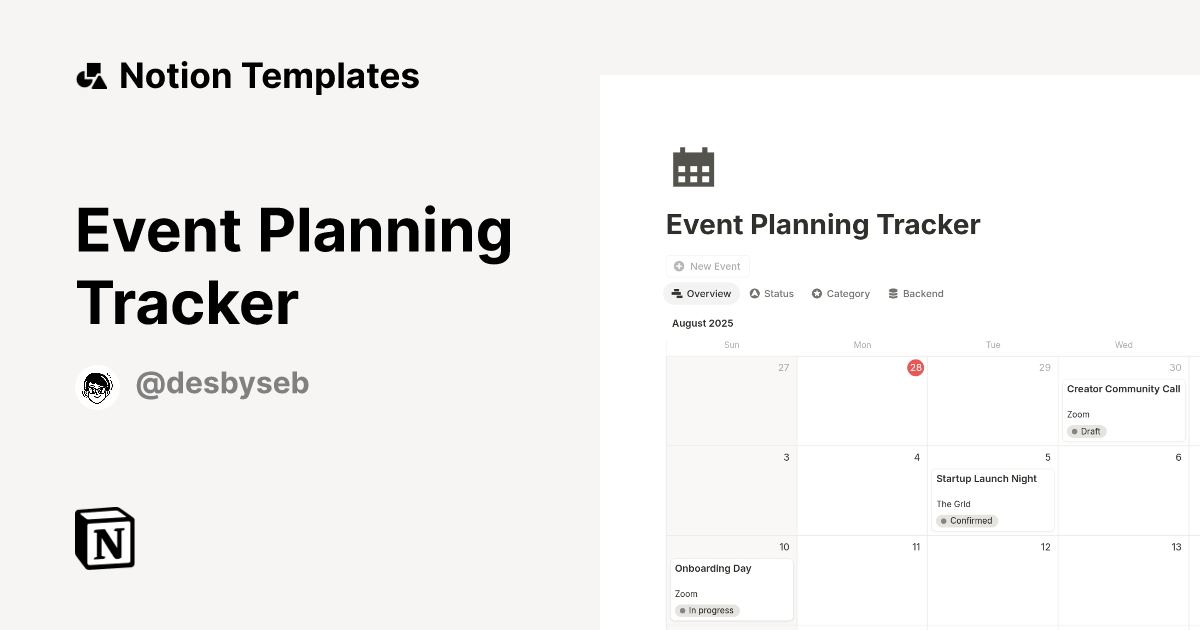 Event Planning Tracker Template | Notion Marketplace