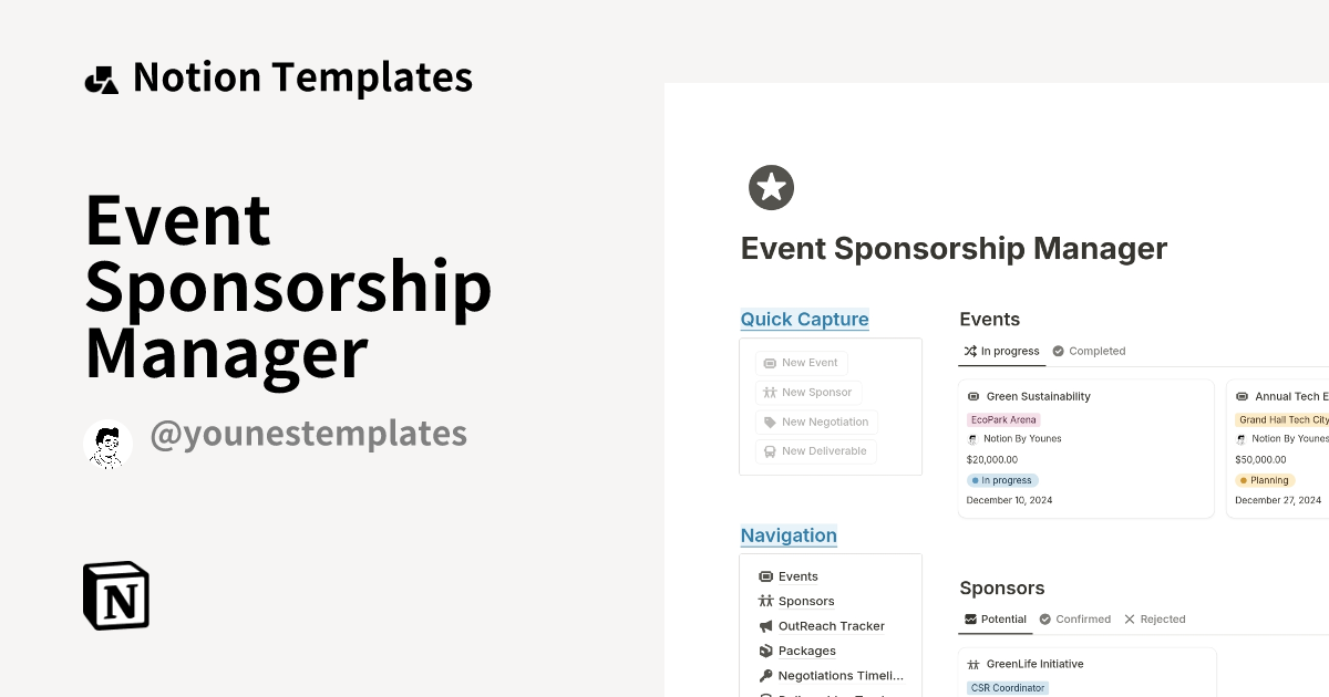 Event Sponsorship Manager Template | Notion Marketplace