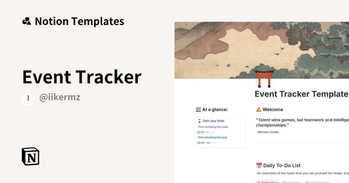 Event Tracker Template by Iker M | Notion Marketplace