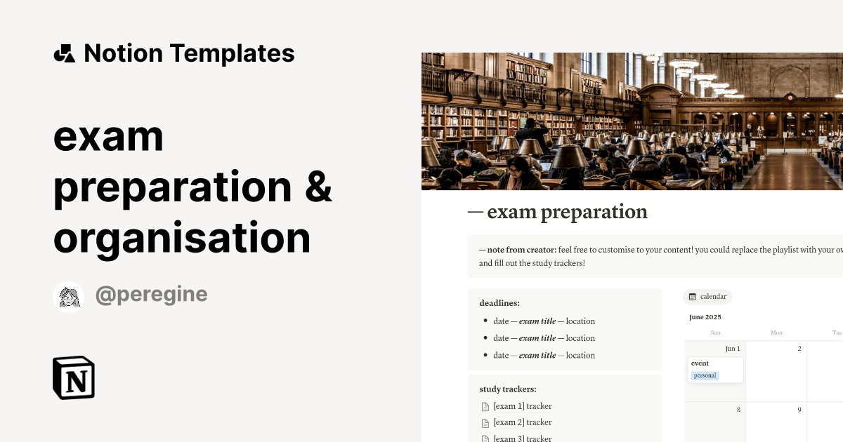 exam preparation & organisation Template | Notion Marketplace
