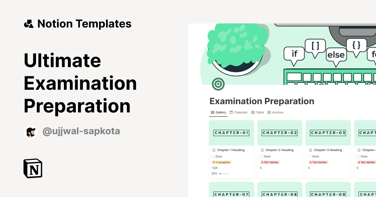 Ultimate Examination Preparation Template by Ujjwal Sapkota | Notion ...