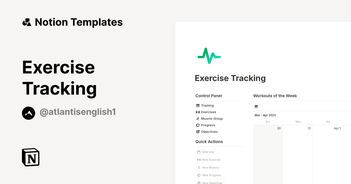 Exercise Tracking Template | Notion Marketplace