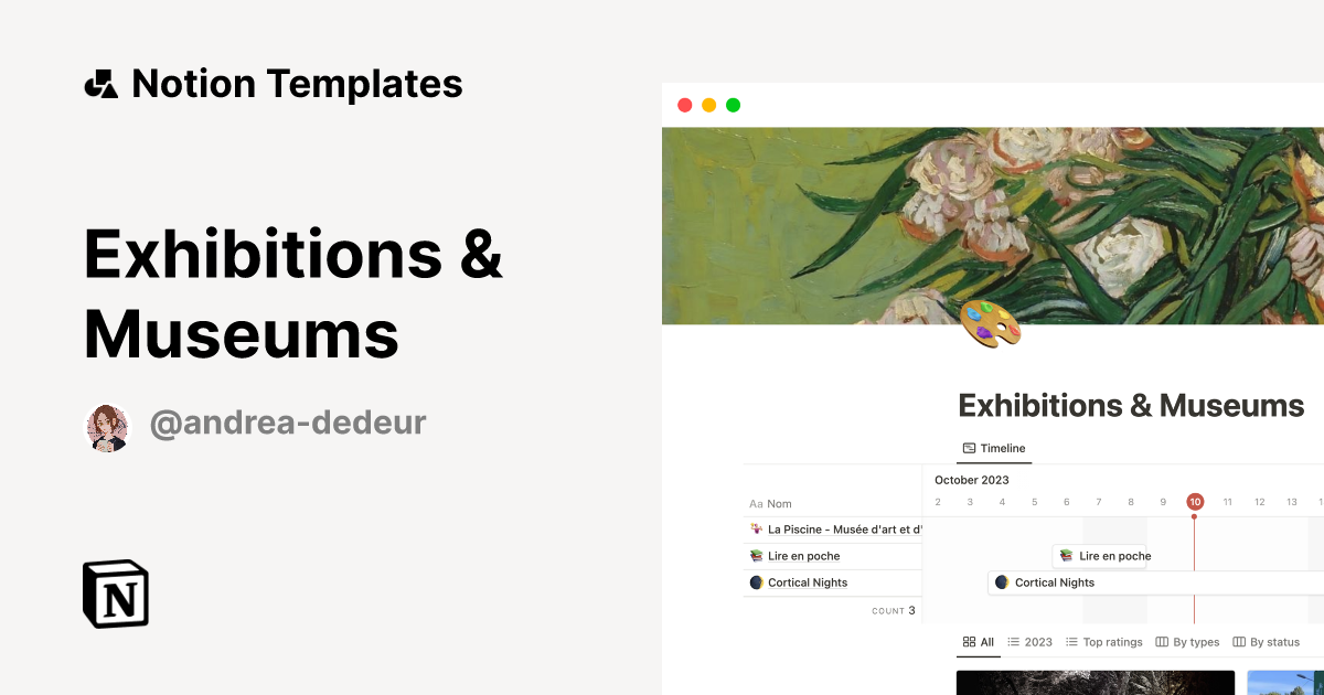 Exhibitions & Museums Template | Notion Marketplace