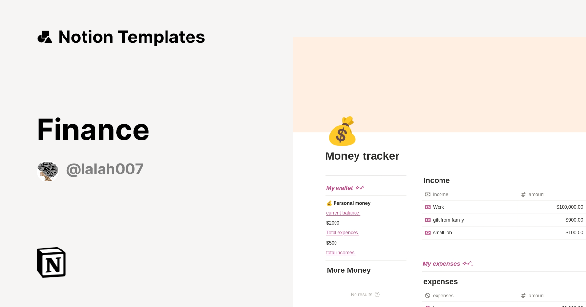 Finance Template by Girl'Power | Notion Marketplace