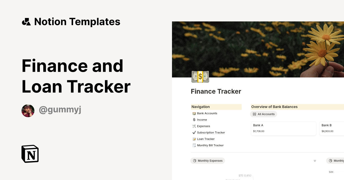 Finance and Loan Tracker Template | Notion Marketplace