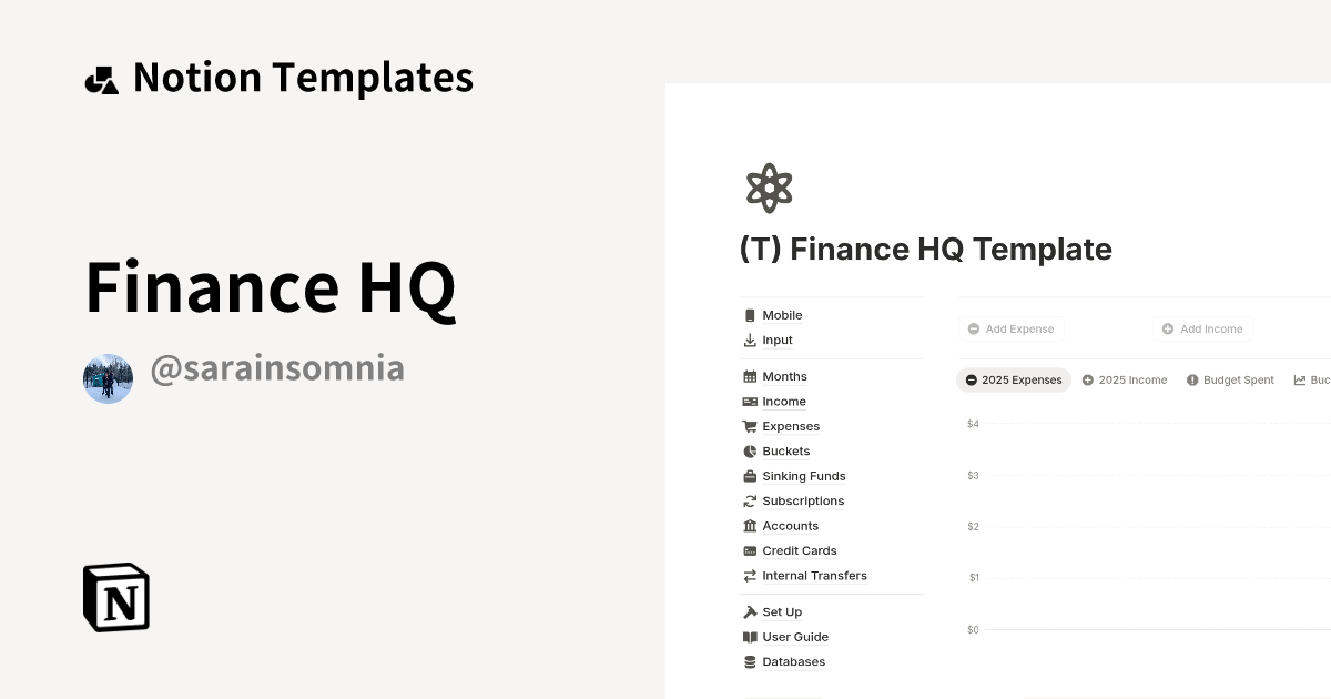 Finance HQ Template by Sara Wee | Notion Marketplace