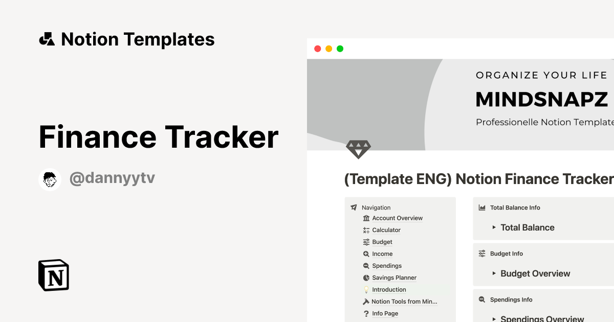Finance Tracker Template | Notion Marketplace