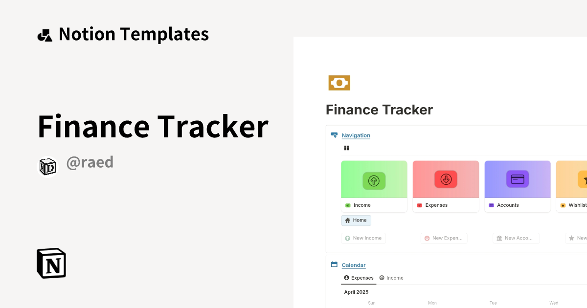 Finance Tracker Template | Notion Marketplace
