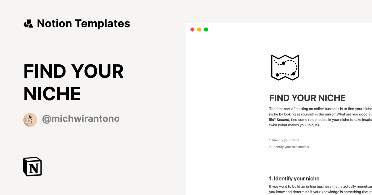 FIND YOUR NICHE Template | Notion Marketplace