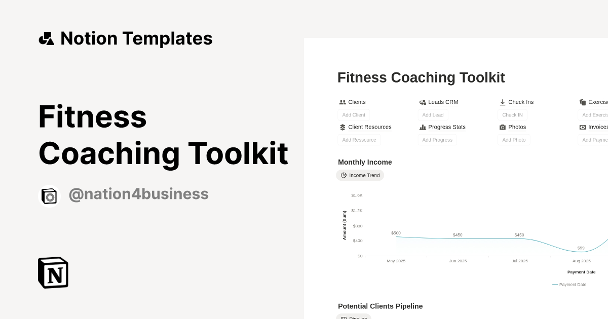 Fitness Coaching Toolkit Template | Notion Marketplace