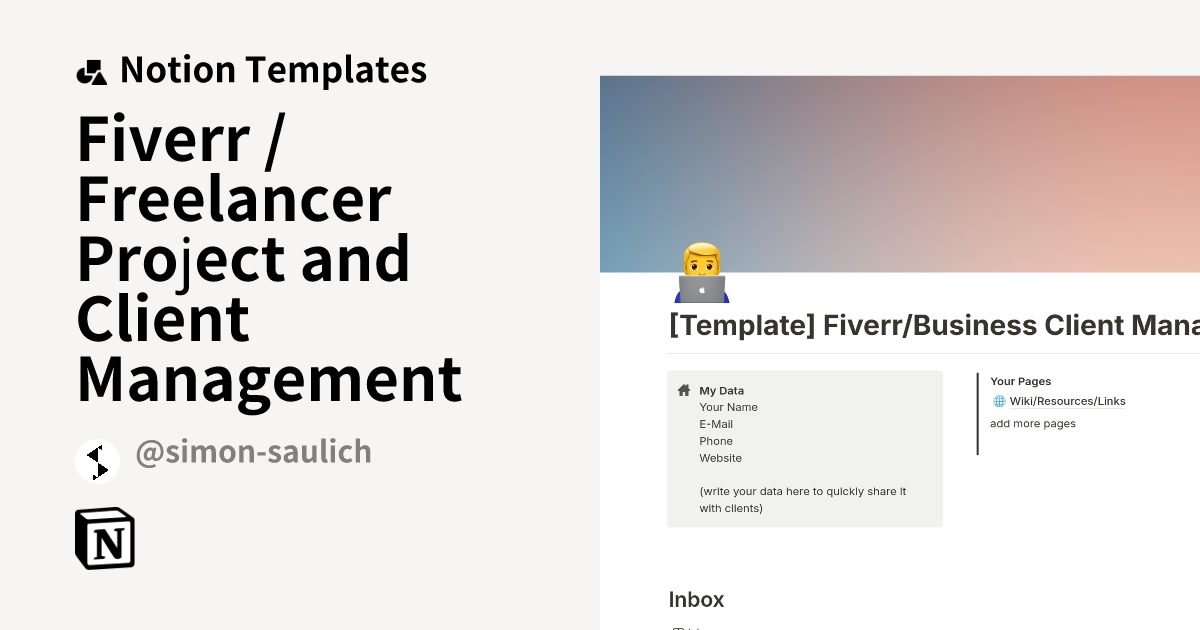 Fiverr / Freelancer Project and Client Management Template | Notion Marketplace