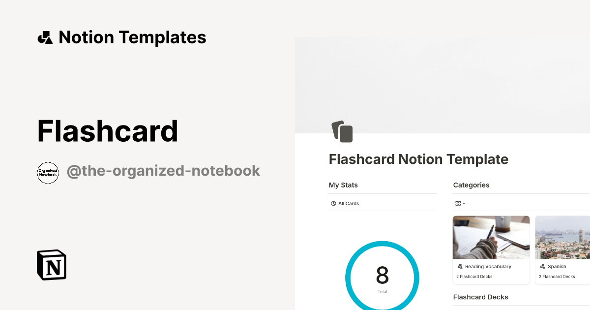 Flashcard Template | Notion Marketplace