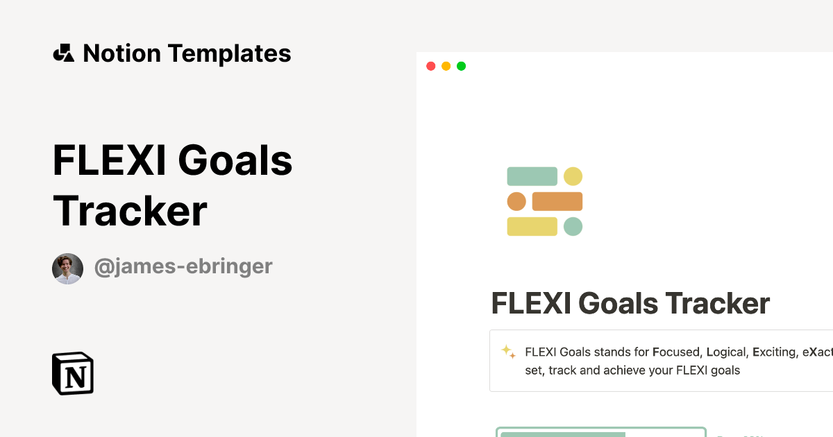 FLEXI Goals Tracker Template | Notion Marketplace