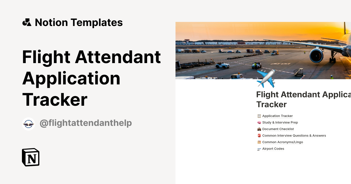 Flight Attendant Application Tracker Template by Flight Attendant Help ...