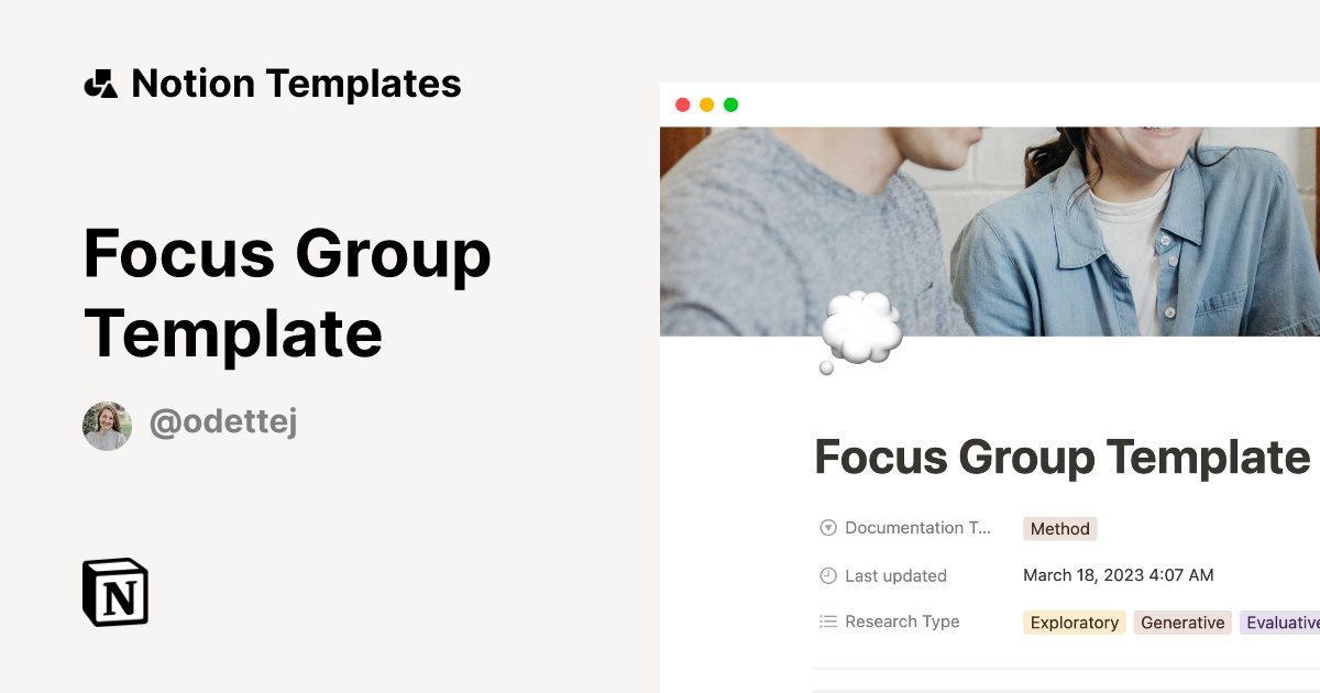 Focus Group Template Template | Notion Marketplace