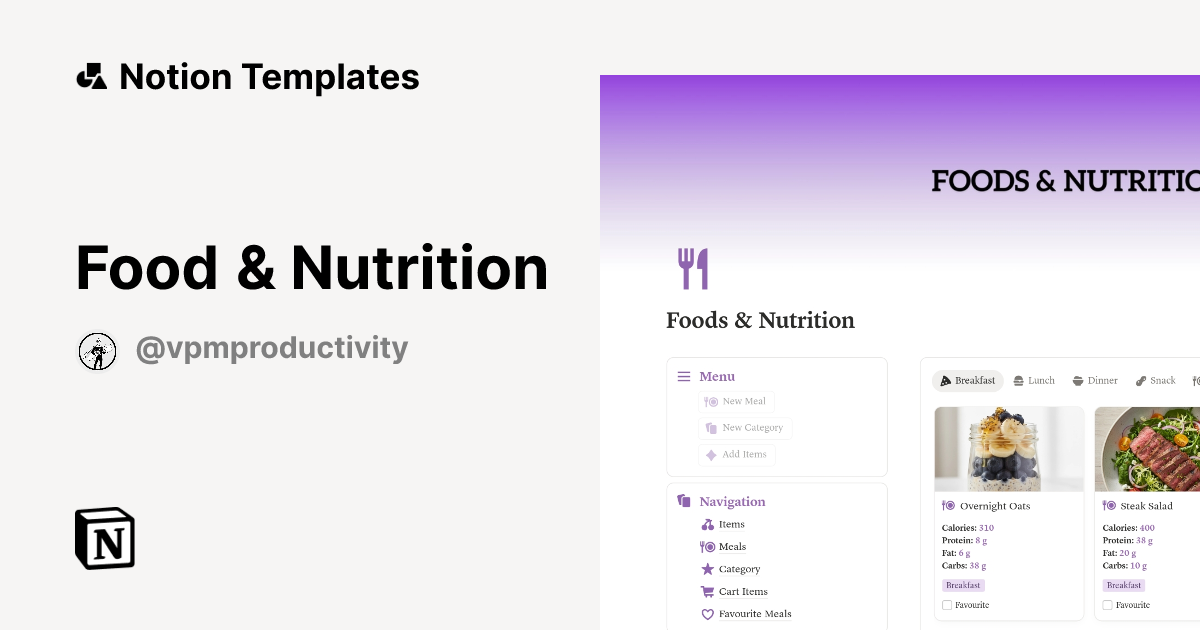 Food & Nutrition Template | Notion Marketplace