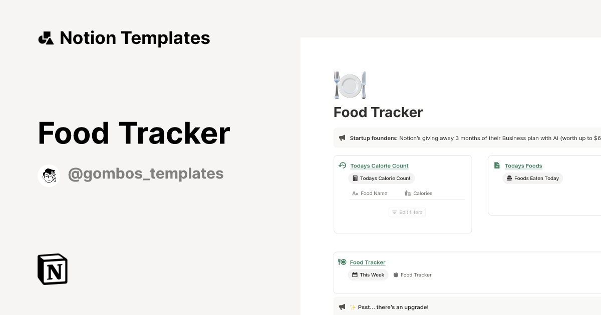 Food Tracker Template by Gombos | Notion Marketplace