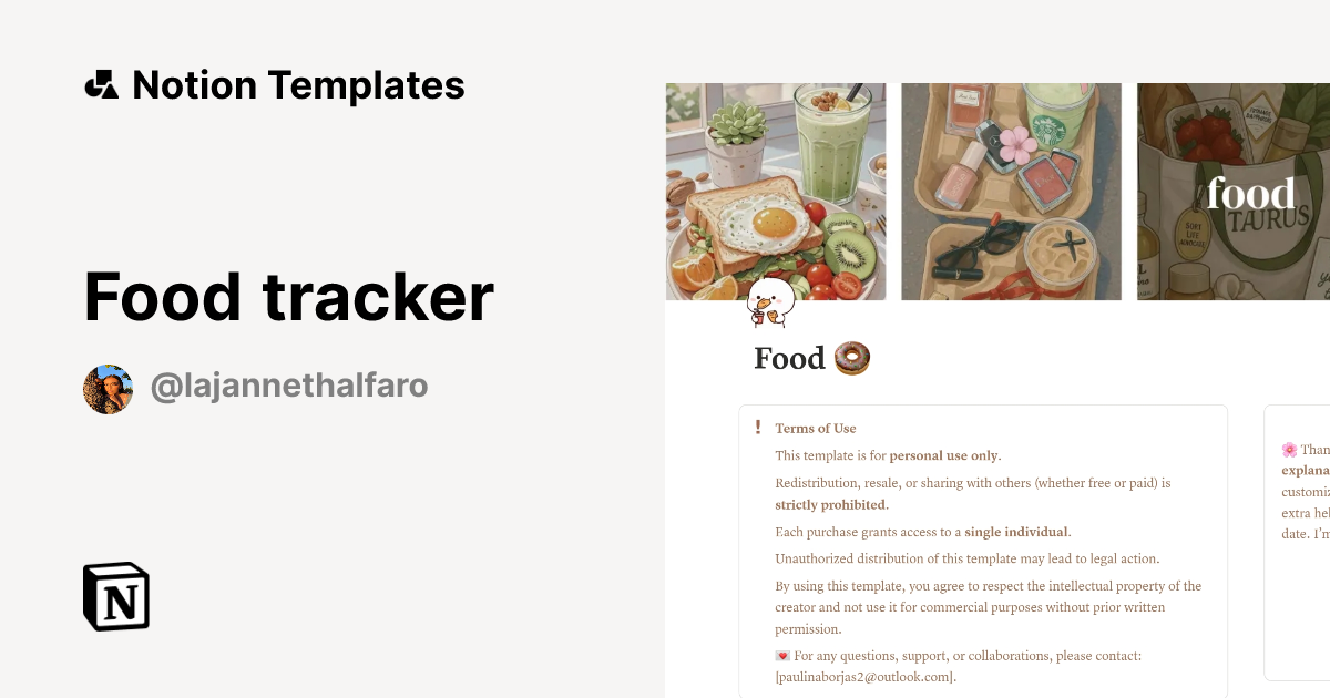 Food tracker Template | Notion Marketplace