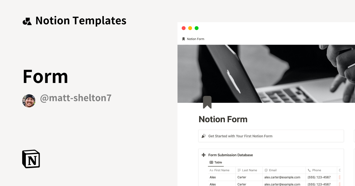 Form Template | Notion Marketplace
