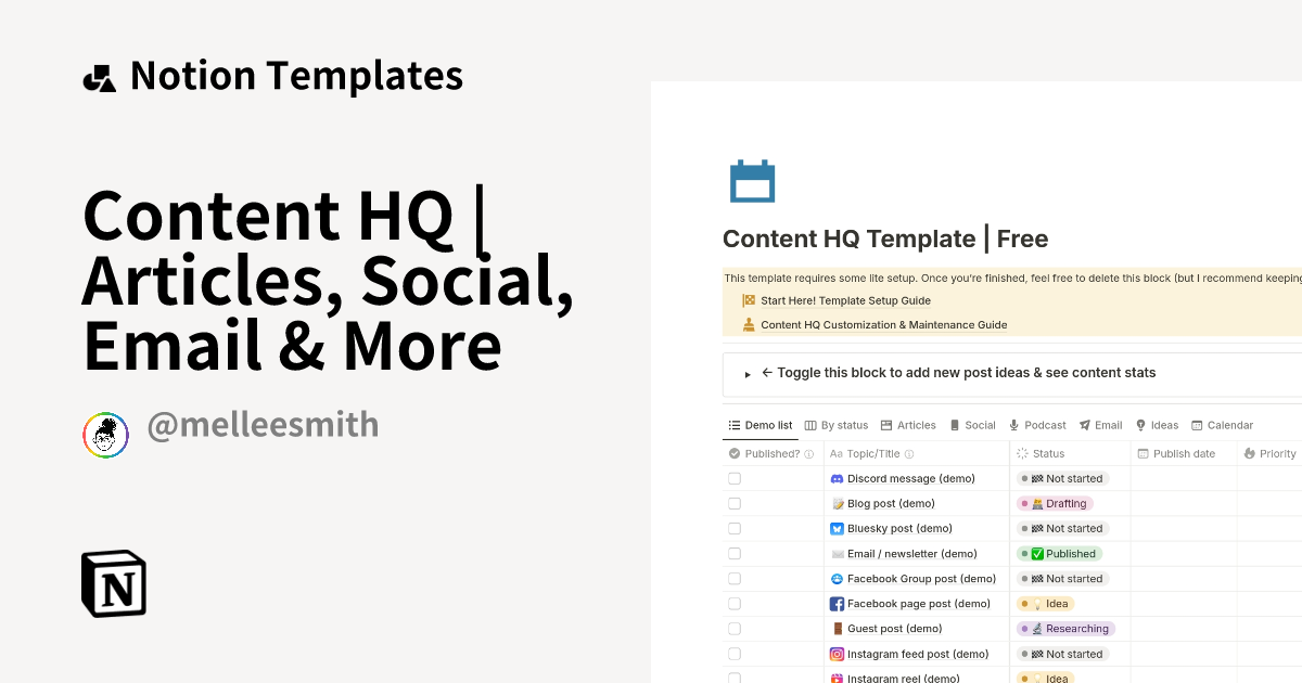 Content HQ | Articles, Social, Email & More Template by Mel @ Joyful ...