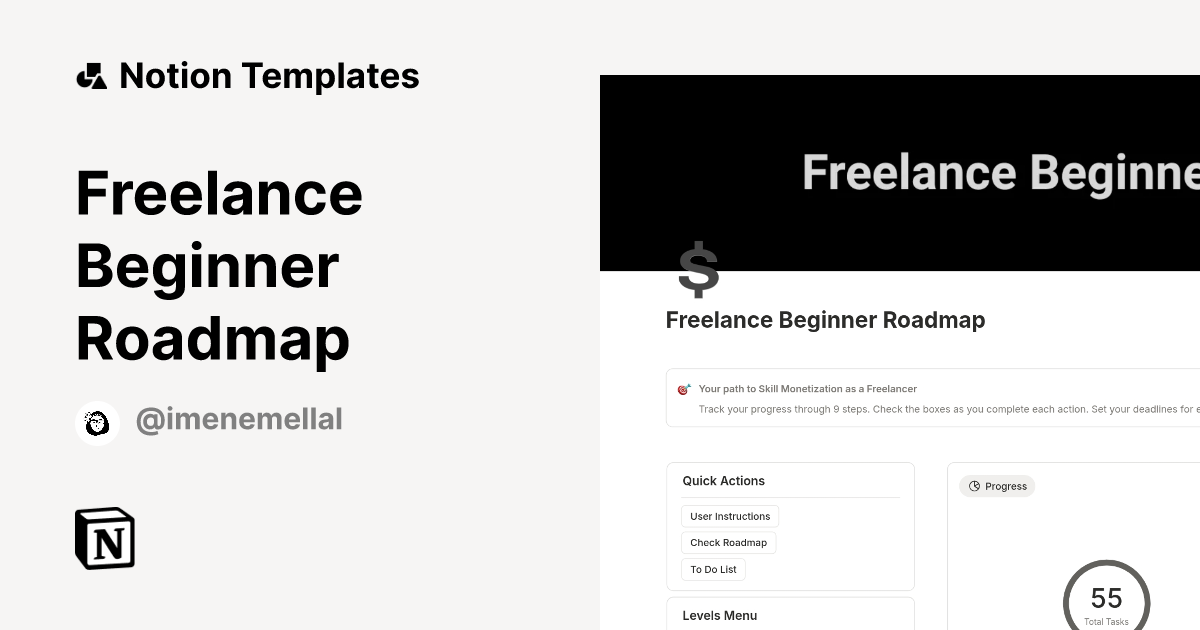 Freelance Beginner Roadmap Template by ImeneM | Notion Marketplace
