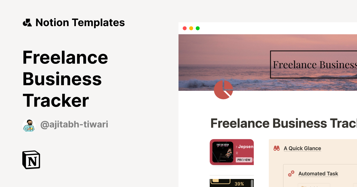 Freelance Business Tracker Template | Notion Marketplace