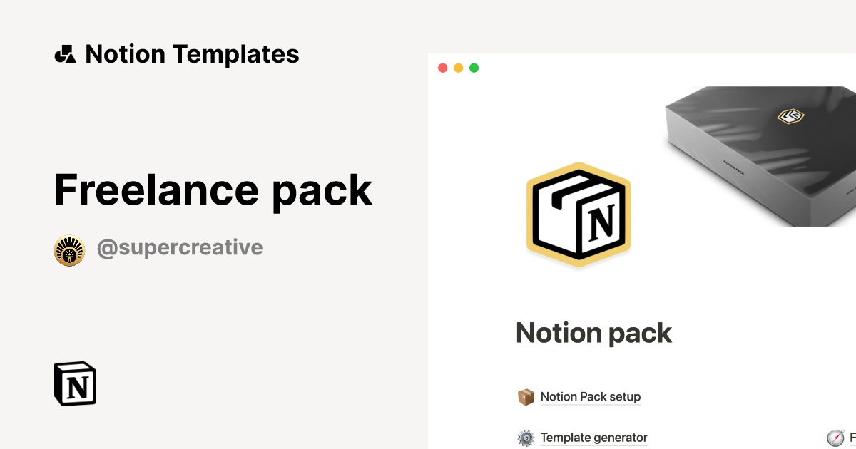 Freelance pack Template by Supercreative | Notion Marketplace