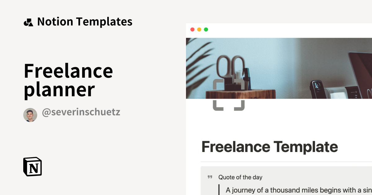 Freelance planner Template | Notion Marketplace