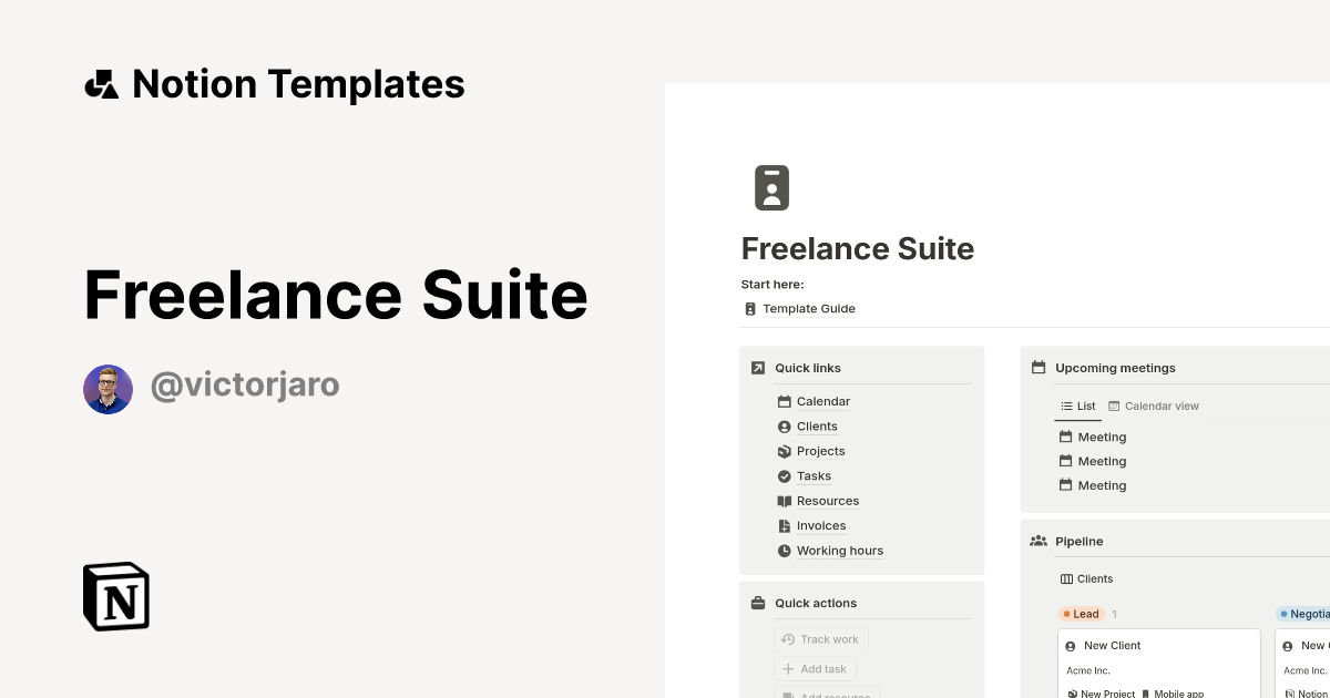 Freelance Suite Template | Notion Marketplace
