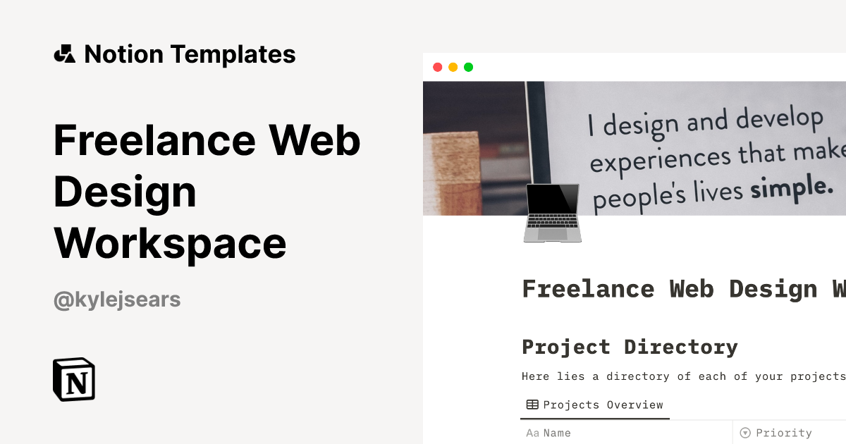 Freelance Web Design Workspace Template | Notion Marketplace