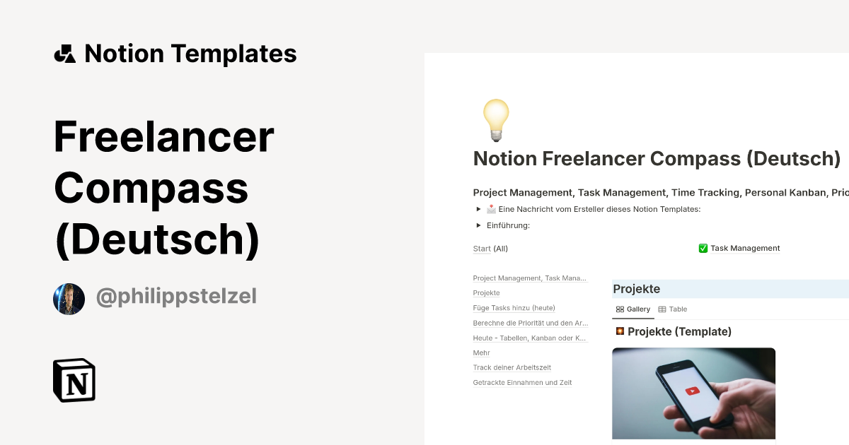 Freelancer Compass (Deutsch) Template by Philipp Stelzel | Notion ...