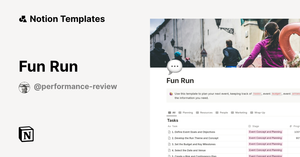 Fun Run Template | Notion Marketplace