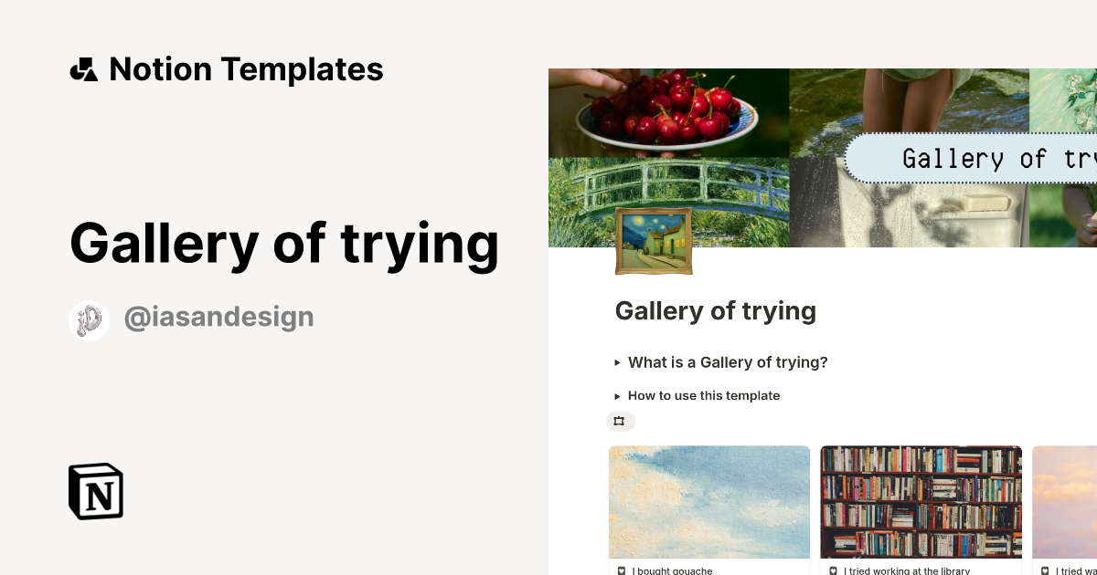 Gallery of trying Template | Notion Marketplace