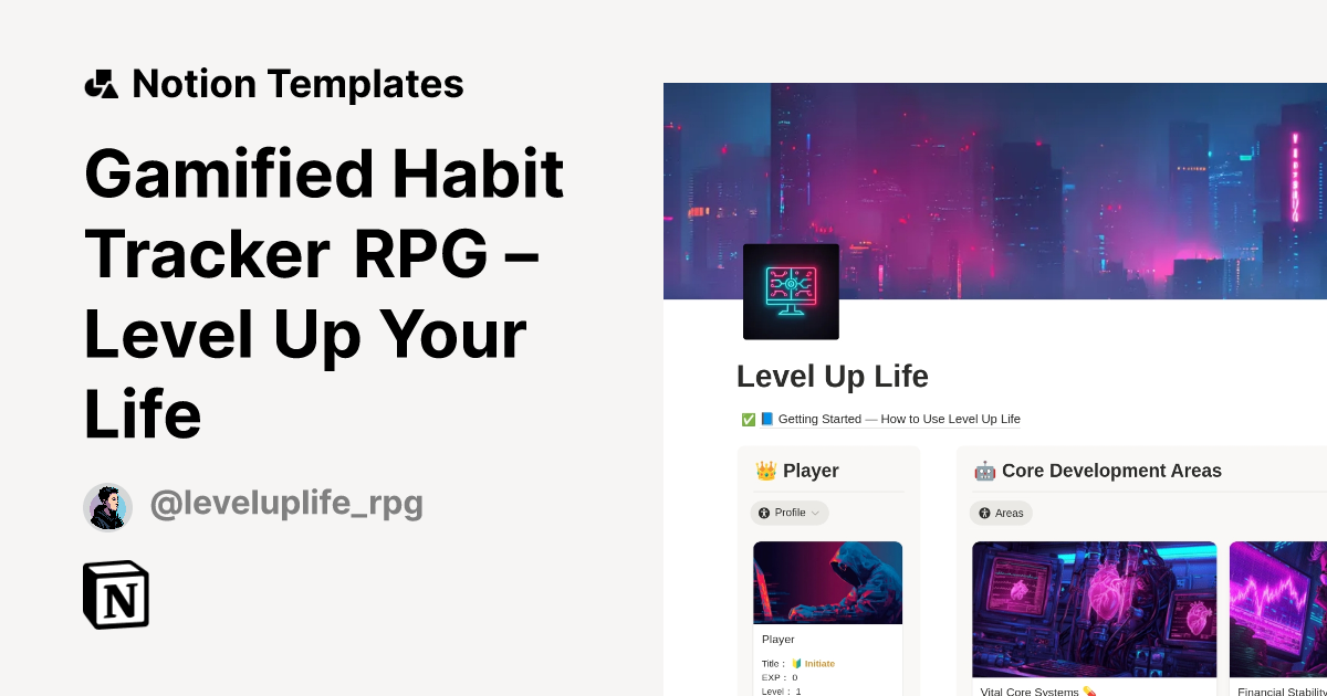 Gamified Habit Tracker RPG – Level Up Your Life Template by Level Up ...