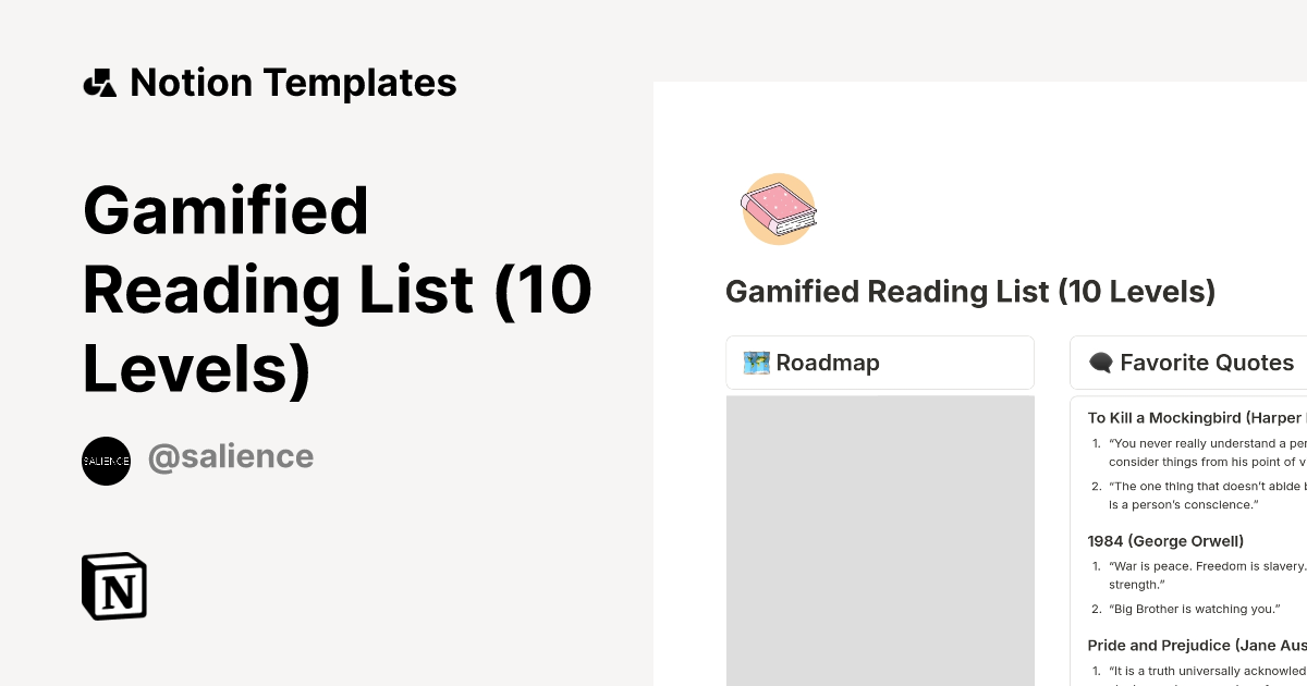 Gamified Reading List (10 Levels) Template | Notion Marketplace