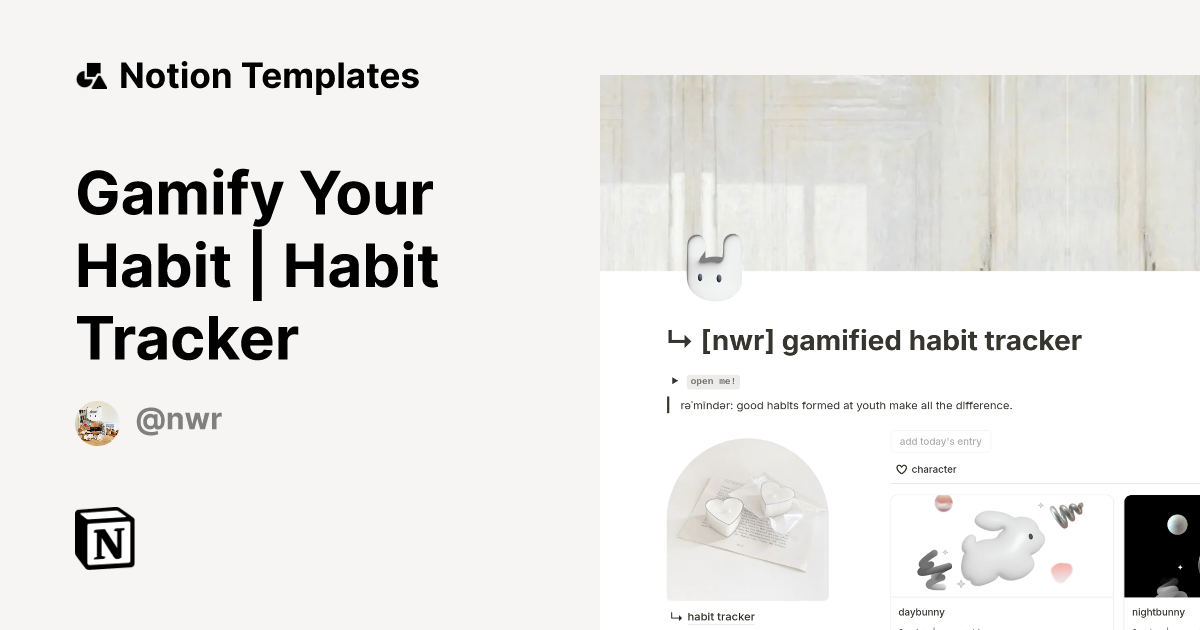 Gamify Your Habit | Habit Tracker Template | Notion Marketplace