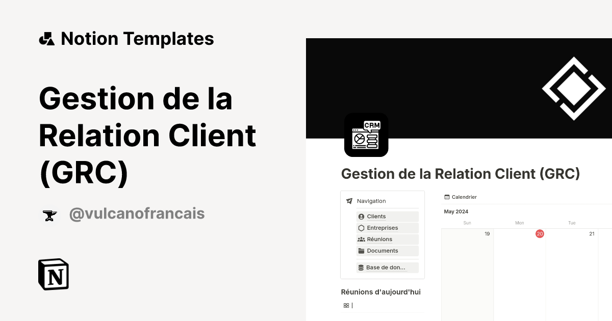 Gestion de la Relation Client (GRC) Template | Notion Marketplace