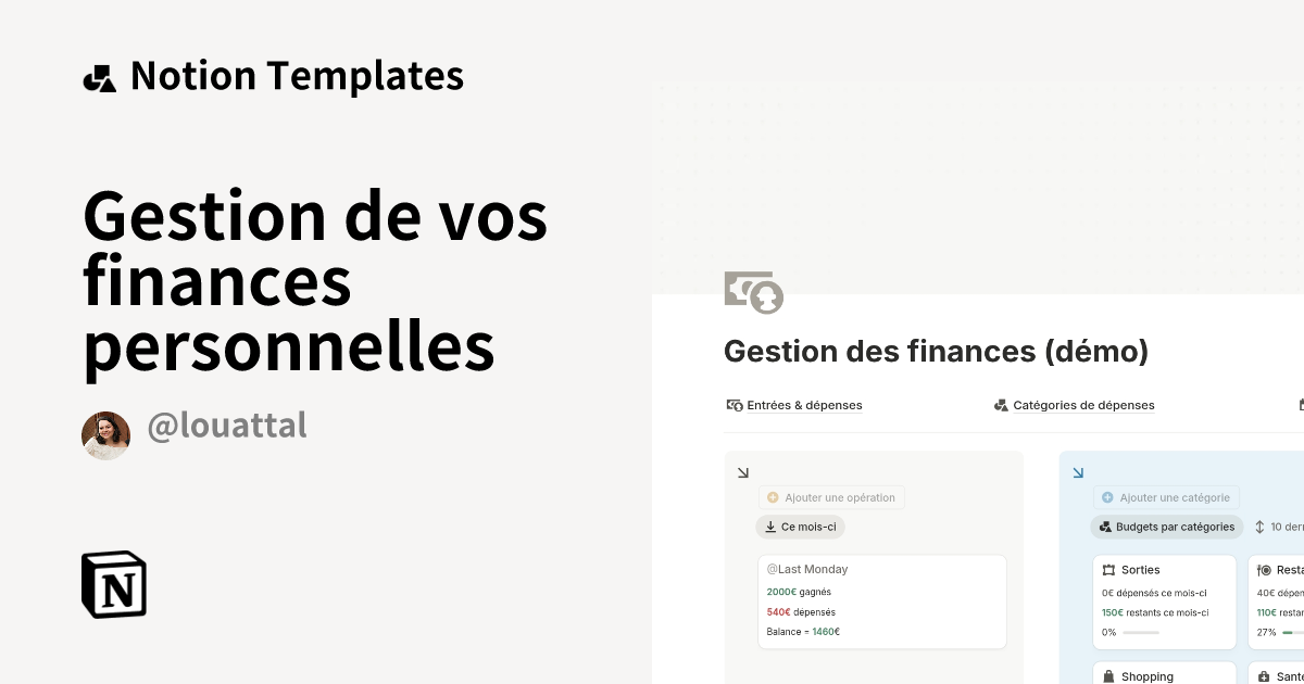 Gestion de vos finances personnelles Template by Lou Attal Studio ...